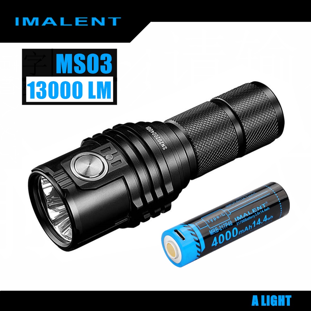 Imalent MS03 ไฟฉาย Led 13000 Lumens Cree XHP70.2 ชาร์จแบตเตอรี่ กันน้ํา ...