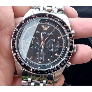 EMPORIO ARMANI Sportivo Chronograph Black Dial - Silver - AR5988 ...