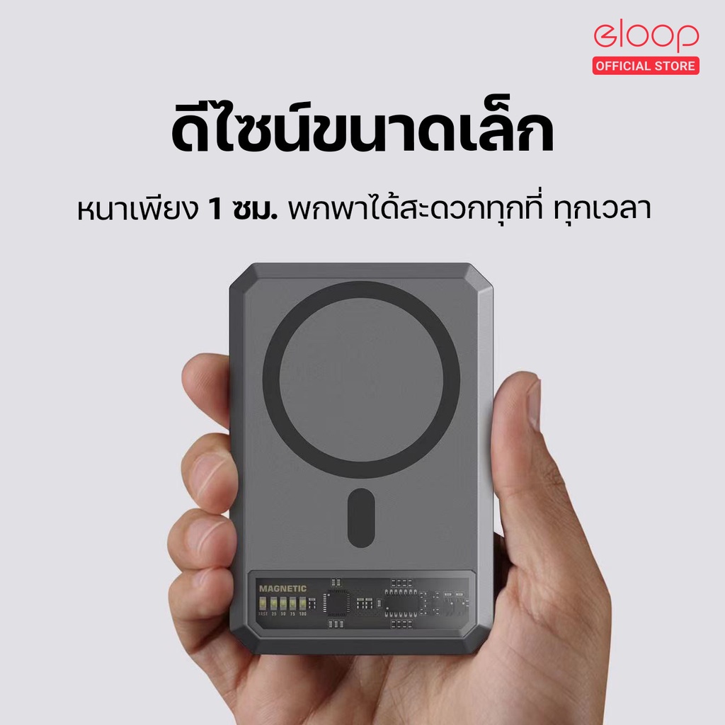 Eloop E53 EW54 EW55 MagCharge Magnetic 10000mAh 20000mAh แบตสำรองไร้สาย ...