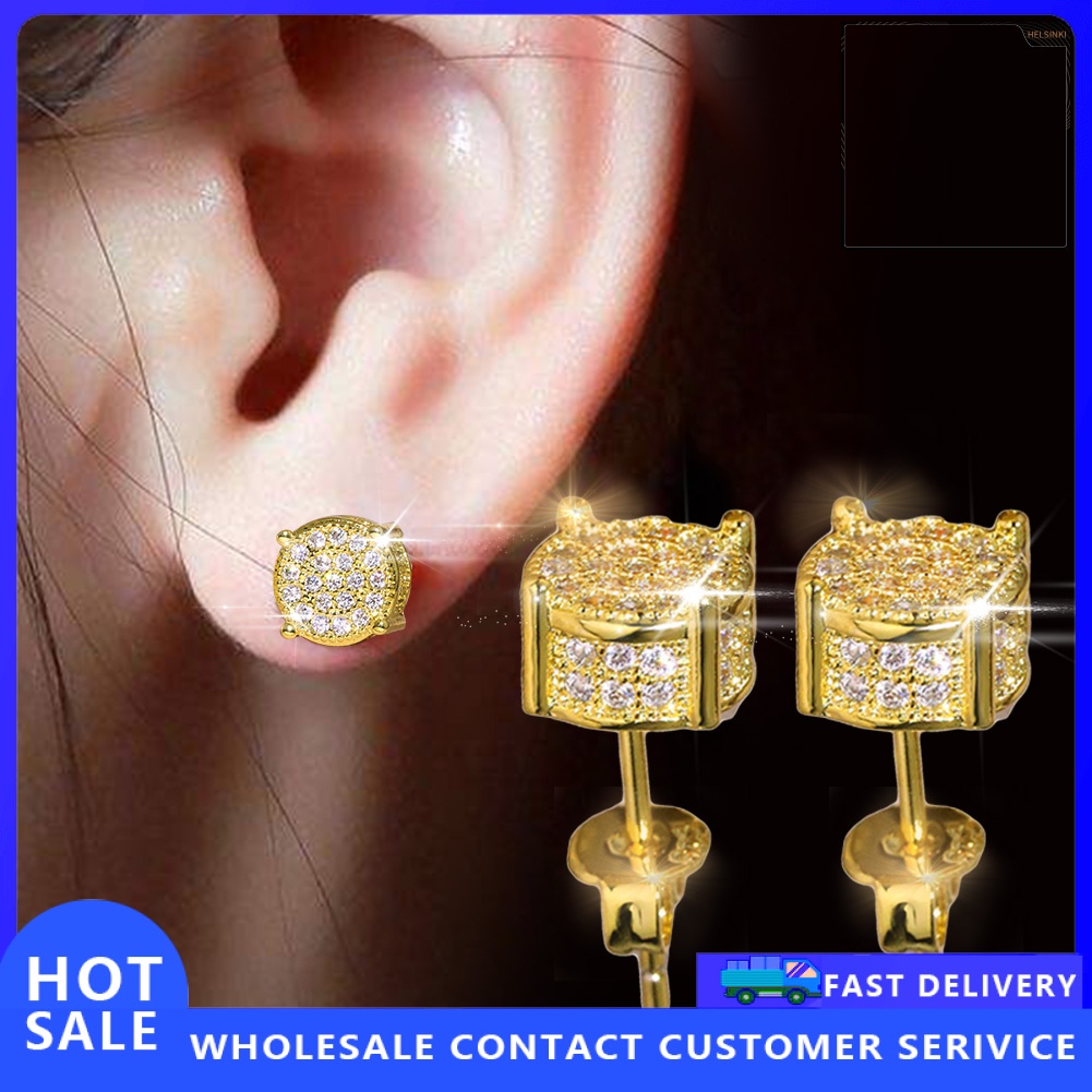 Hlsk เครื่องประดับแฟชั่นสตรีต่างหูแบบติดหูทรงกลมประดับเพชร - helsinki ...