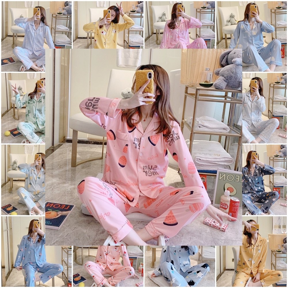 Link0 **มาใหม่12ลาย** ชุดนอนคอปก แขนยาว+ขายาว ผ้านิ่ม - cheng5555 ...