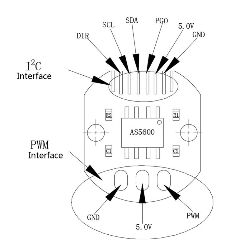 Kiss As5600 Absolute Value Encorder Pwm I2C พอร์ตความแม่นยําสูง 12Bit สําหรับมอเตอร์ Brushless ...
