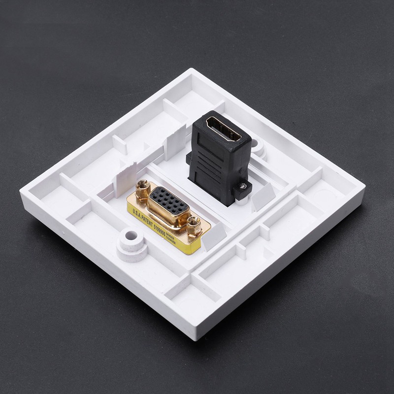 86 x 86Mm Wall Face Plate 15 Hole Vga Outlet + Hdmi With Extended Wire ...