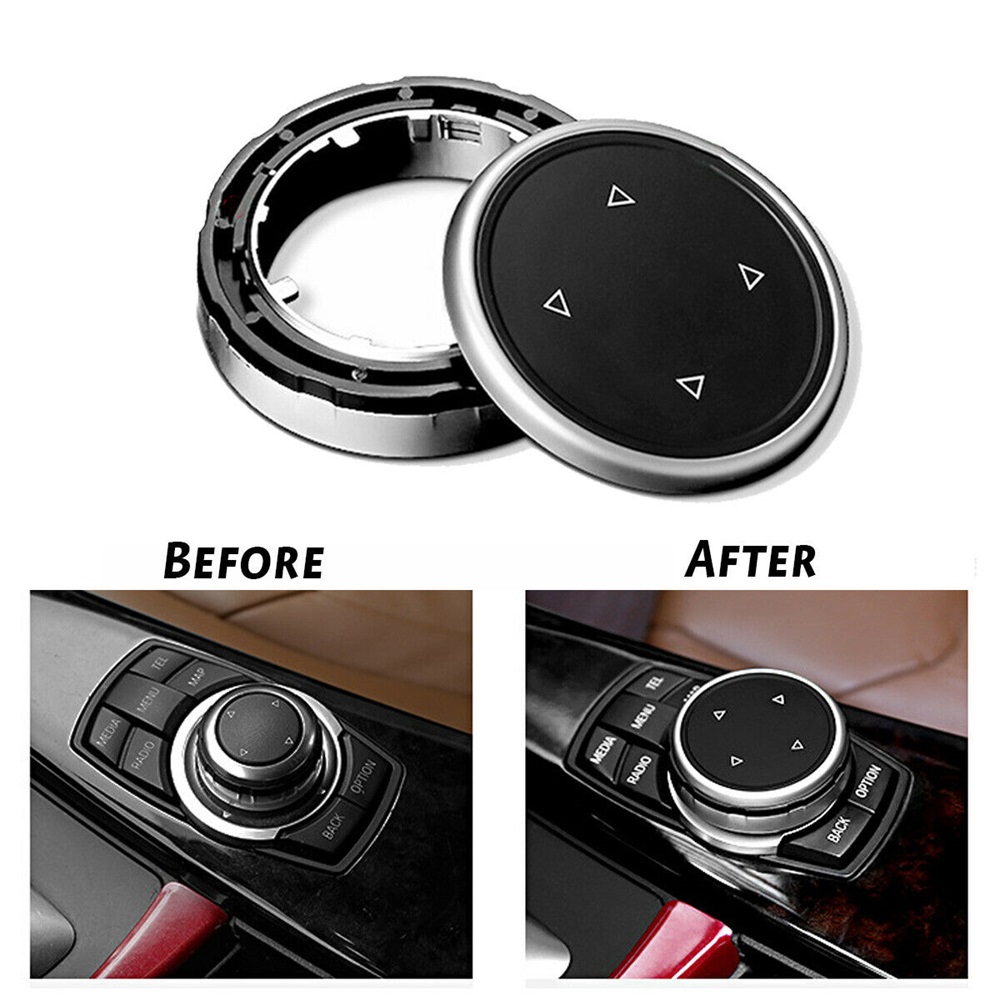 1x For BMW F10 F20 F30 IDrive Car Multimedia Big Knob Cover Button Trim ...