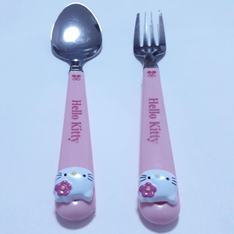 OB GIFT ช้อนส้อมสวยๆ ช้อนส้อมเด็ก ช้อนส้อมพกพา คิตตี้ Hello Kitty พร้อมถุงเก็บช้อน - prabreeze ...