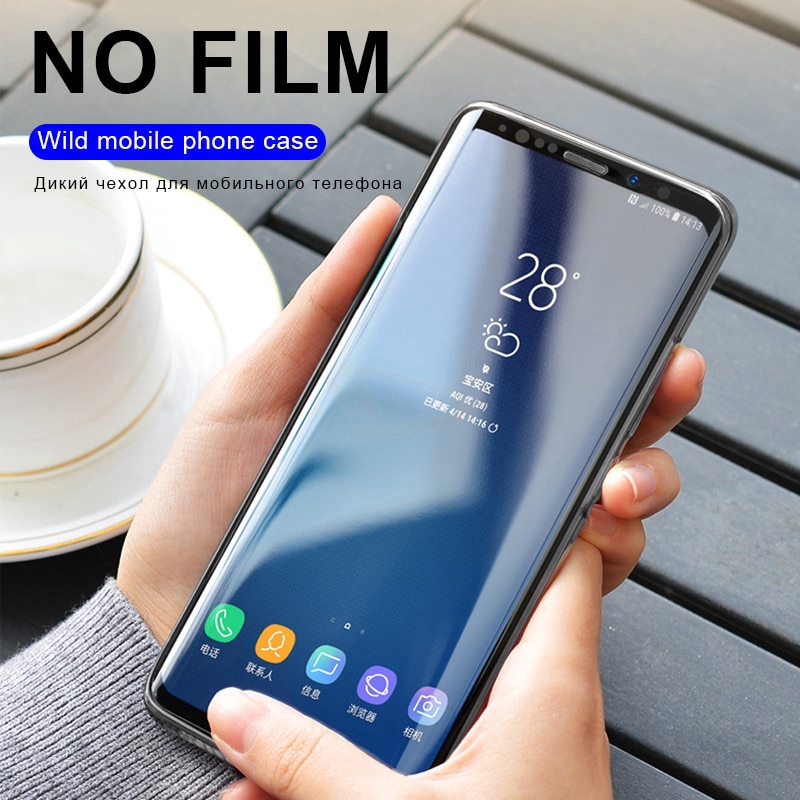 ปกเต็ม กาวเต็ม UV ป้องกันหน้าจอกระจกนิรภัย Samsung Galaxy S22 S21 S20 Ultra S8 S9 S10 Plus Note ...