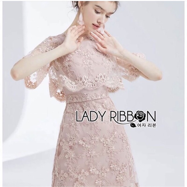 เดรสลูกไม้ สีชมพู Lady ribbon - 35shops - ThaiPick