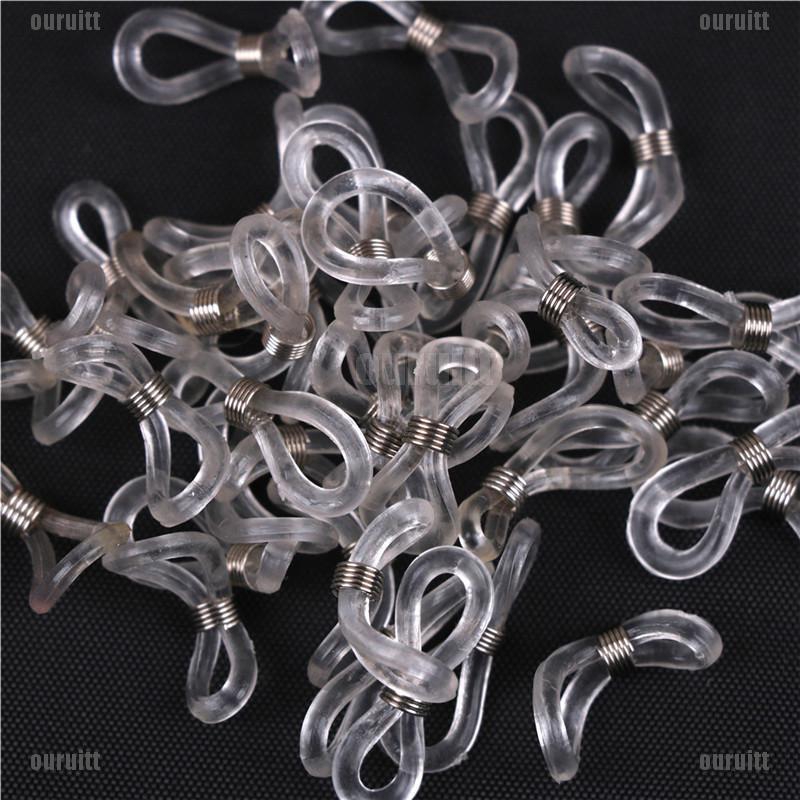 SP 40pcs Chain Strap Holders Rubber Loop Ends Clear Eye Glasses ...