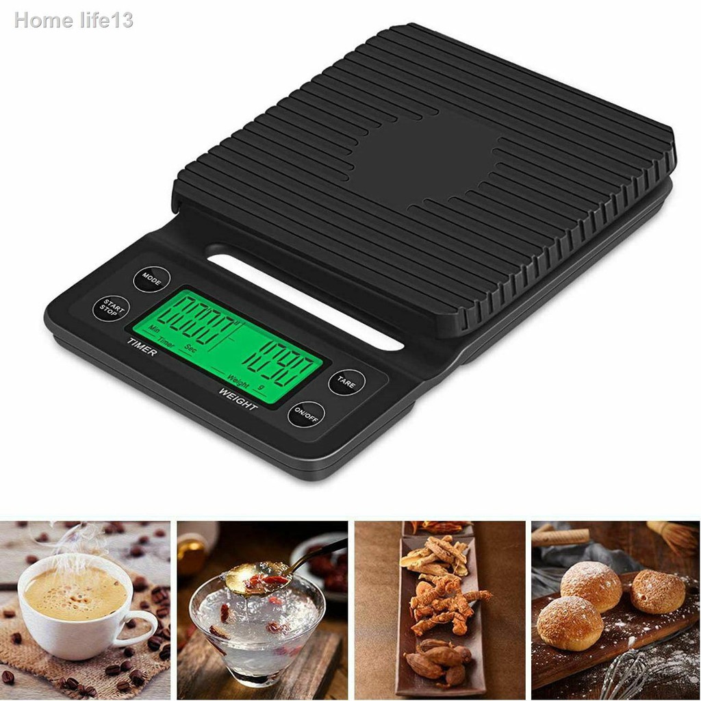 Vastar 3kg/0.1g LCD Digital Coffee Scale With Timer Portable Electronic Kitchen High Precision ...