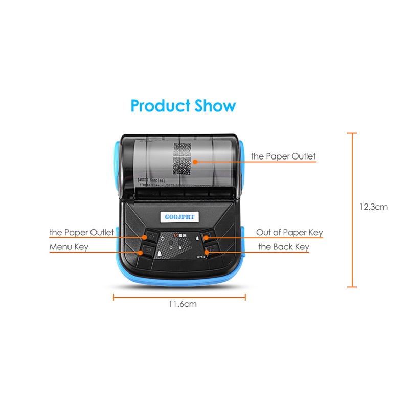 [ in stock]GOOJPRT MTP-3 80mm Bluetooth 2.0 Mini Thermal Printer ...
