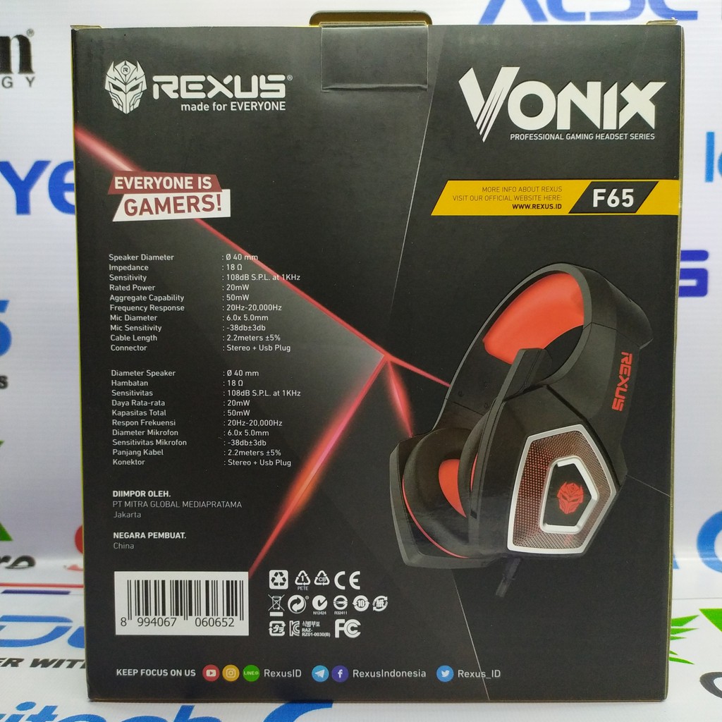 Rexus Vonix F65 ชุดหูฟังเล่นเกม - je_online.th - ThaiPick