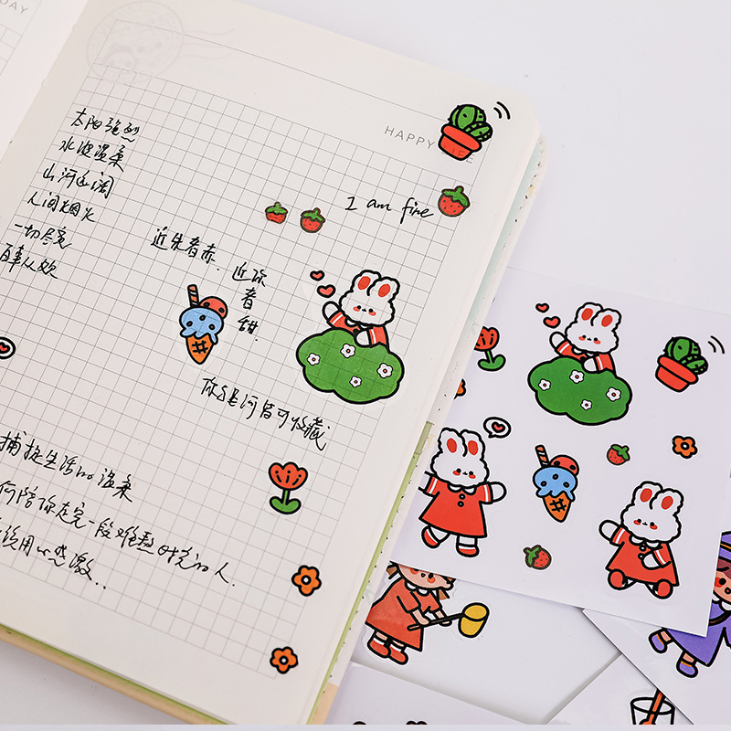 Cartoon teddy stickers cute ins wind decoration stickers student ...