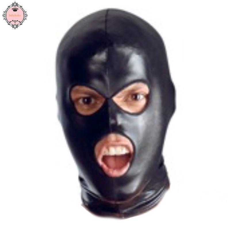 KO@Head 3 Holes Mask Halloween Carnival Wetlook Hood Head Mask ...