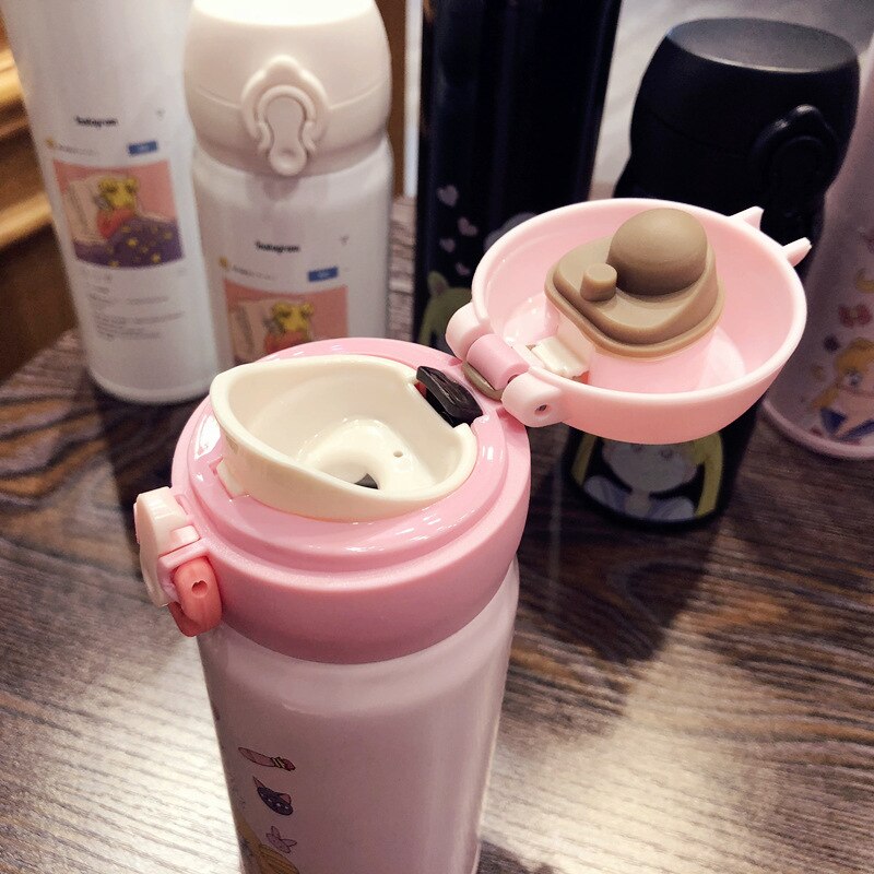 Please COD Kawaii Thermos Bottle Cute Cartoon Stainless Steel Vacuum ...