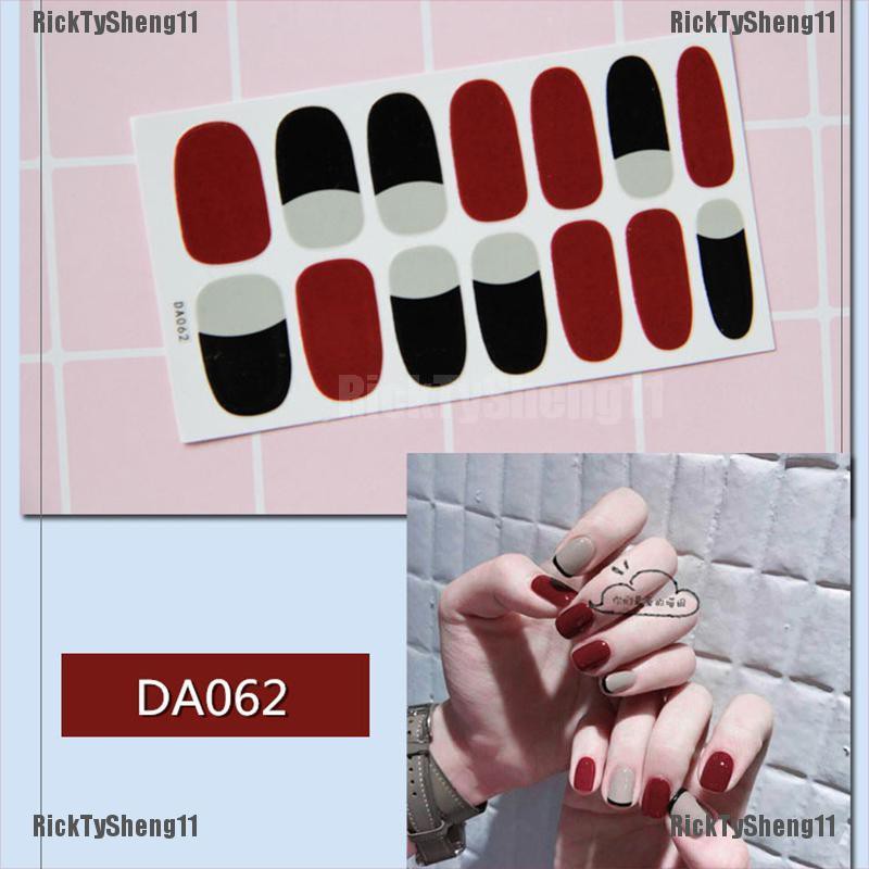 [COD]RTS 24pcs/Sheet Nail DIY Art Tips Full Stickers Decals Nail Wraps ...