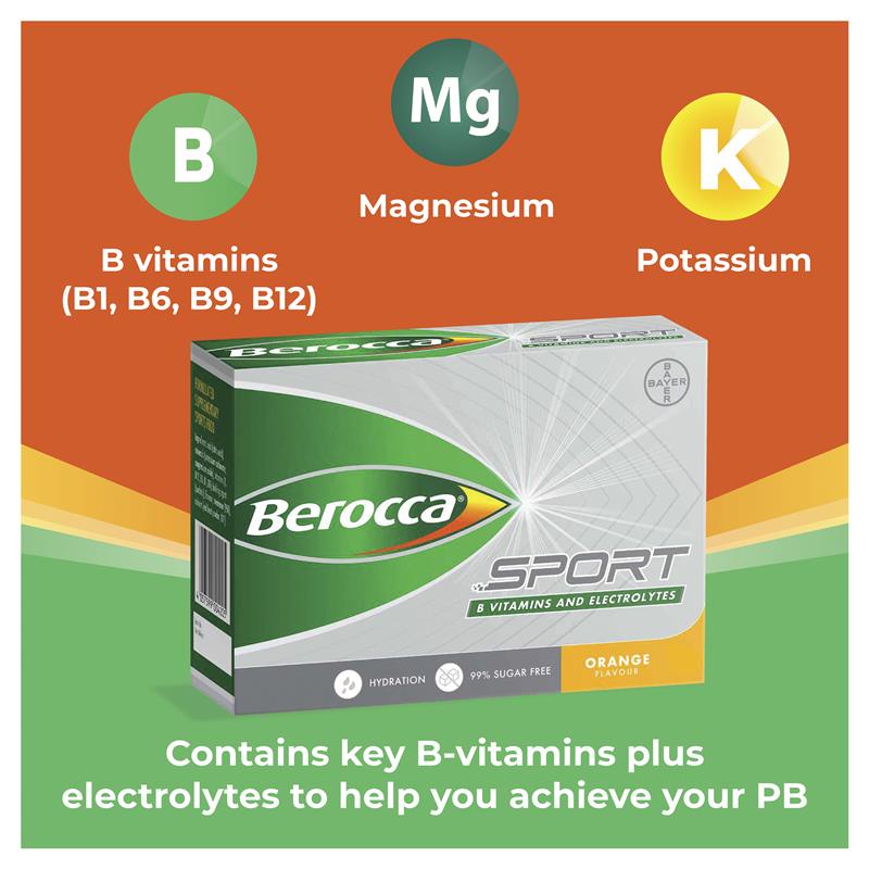 Berocca Sport B Vitamins Electrolytes Orange Flavour 24 Powder Sachets ...