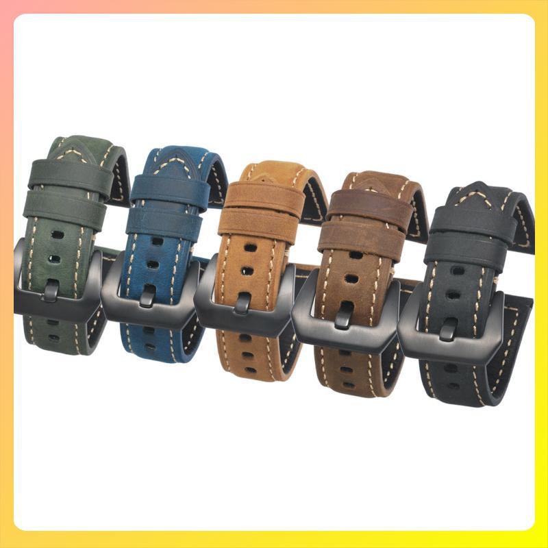Ready Stock Leather Watch Strap Spot S3 Big Buckle Frosted Crazy Horse ...