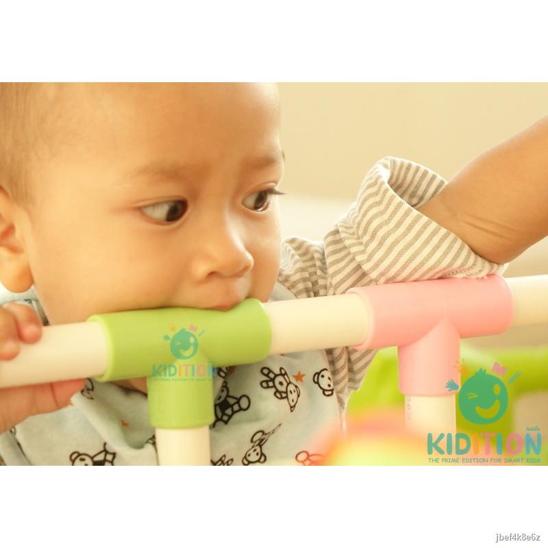 ☸(ส่งฟรี Kerry) Kidition คอกกั้นเด็ก PVC สีขาวข้อต่อสลับสี size SS (1 m ...