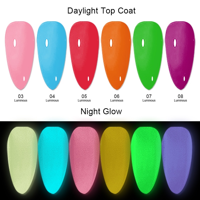 Glow in the Dark Gel Nail Polish Neon Luminous Gel Polish Set ...