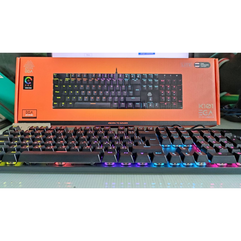 Keyboard Mechanical Gaming EGA K101 คีย์บอร์ดเกมมิ่ง คีย์บอร์ดมีไฟ Blue ...