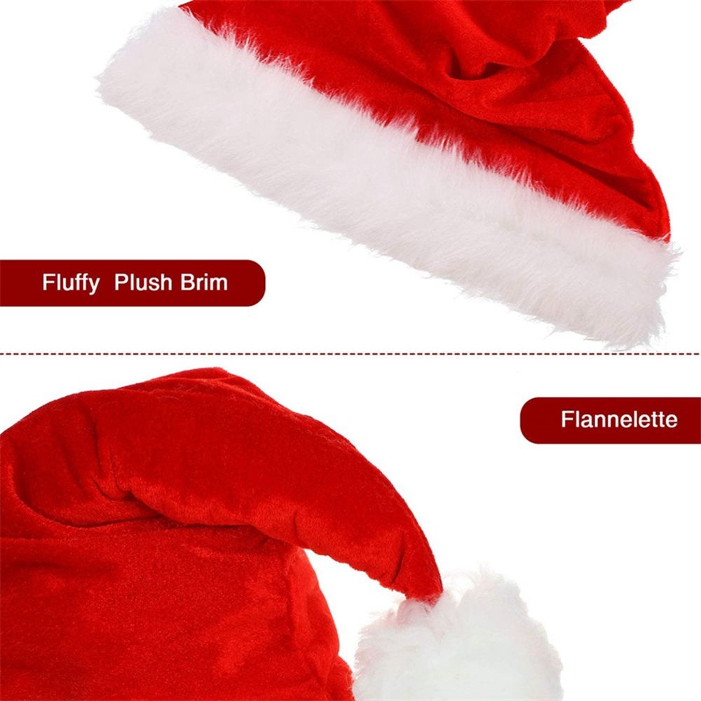AHMED Plush Christmas Hat Warm Winter Xmas Holiday Hat Santa Claus Hat ...