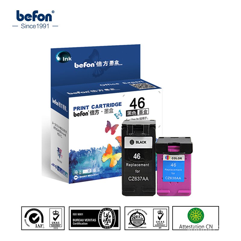 befon Re-manufactured 46 XL Cartridge set Replacement for HP 46 HP46 ...
