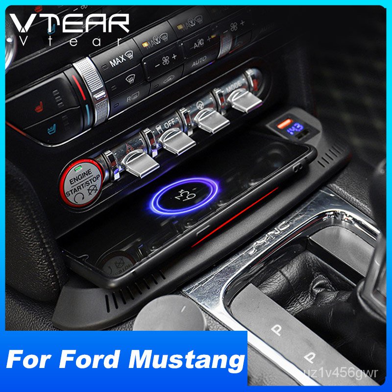 Car Qi Wireless Charger For Ford Mustang Gt Accessories 2016-2021 ...