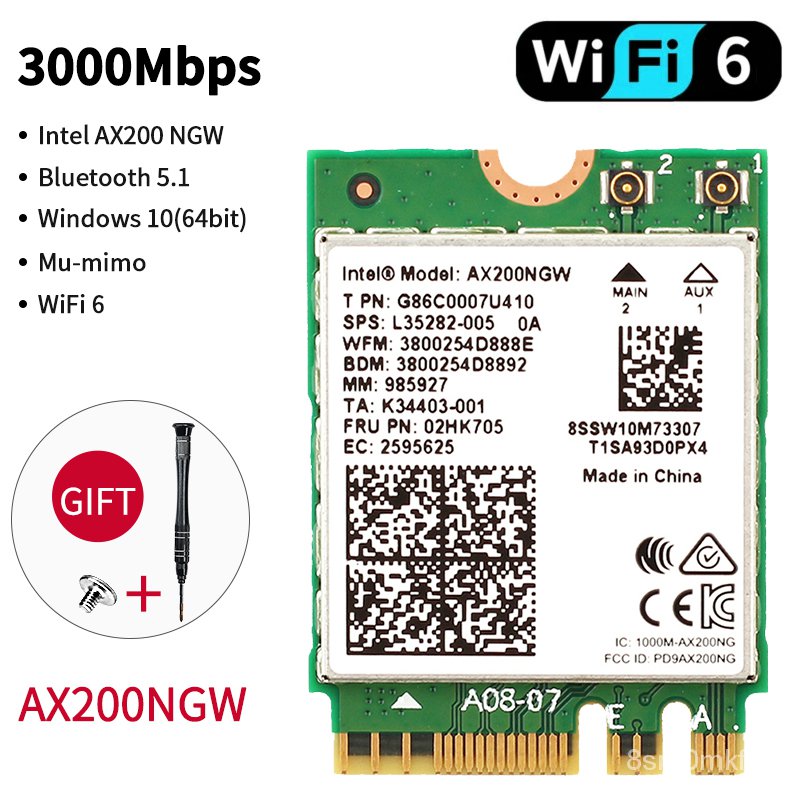 สำหรับIntel AX210 Dual Band Wi-Fi 6E 6G AX210NGW 5374Mbps 802.11AXไร้ ...