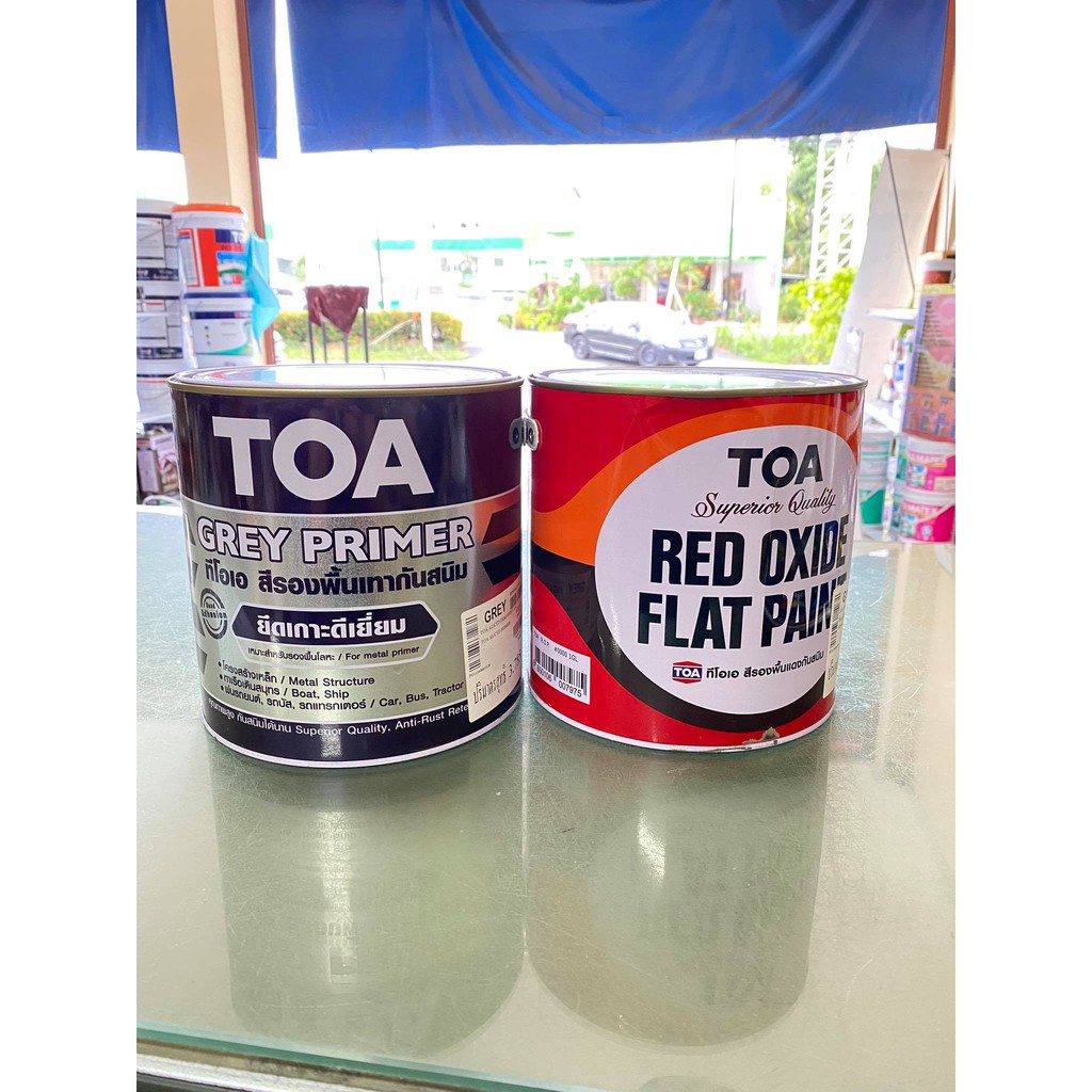 TOA ทีโอเอ สีรองพื้นกันสนิม แดง/เทา G1024/G2010 Red Oxide Primer / Grey ...