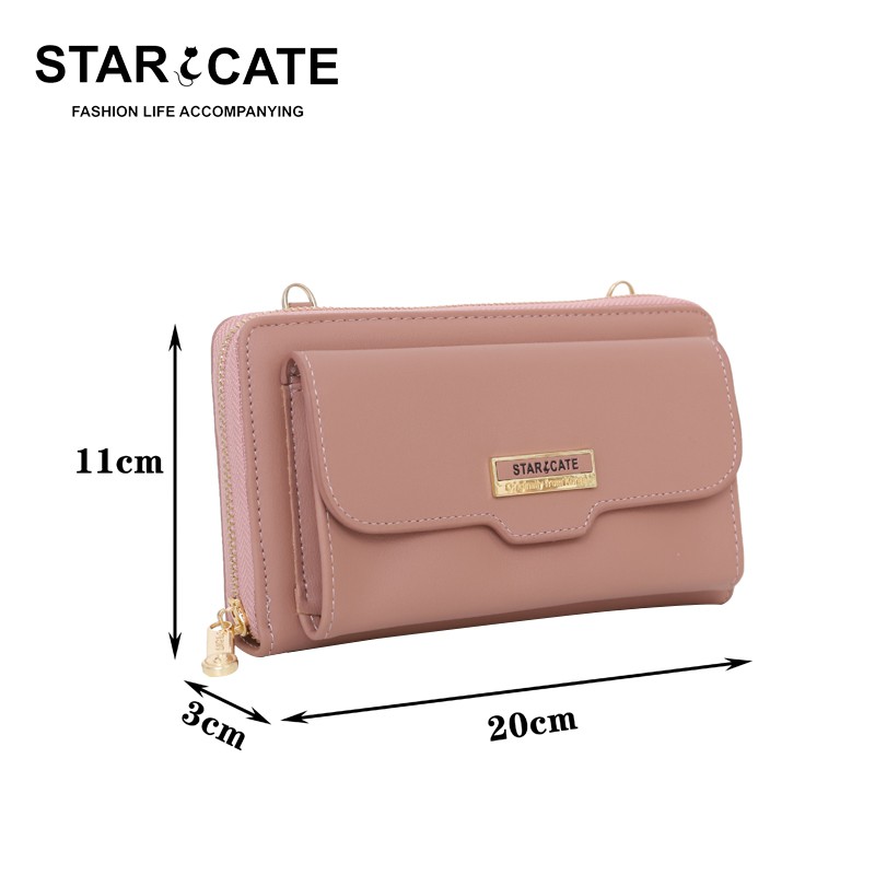 แบบใหม่ STARCATE ของแท้100% S103 กระเป๋าสตางค์สะพายข้างผู้หญิง แฟชั่น พร้อมกล่อง หนังPU ช่องเยอะ ...