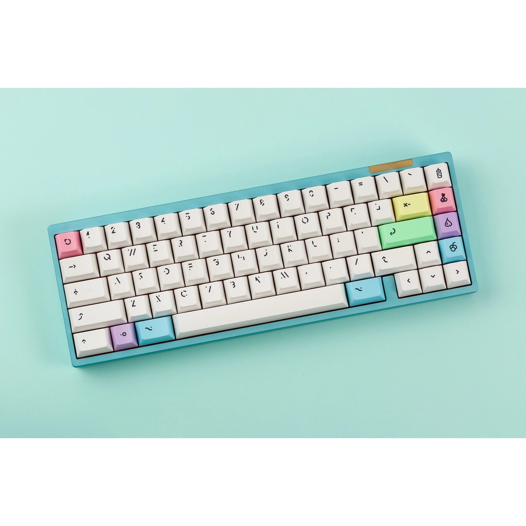 NovelKeys Cherry Milkshake Keycaps (cherry profile) PBT Dyesub - double ...
