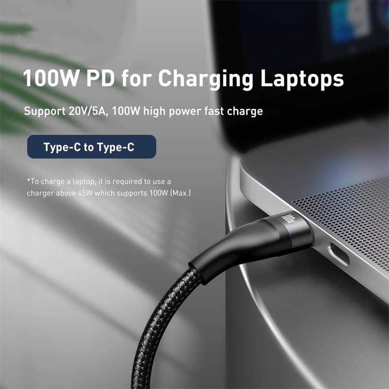 Baseus 3 In 2 สายชาร์จ Usb 100W Fast Charge Data Cable USB to MLC ...