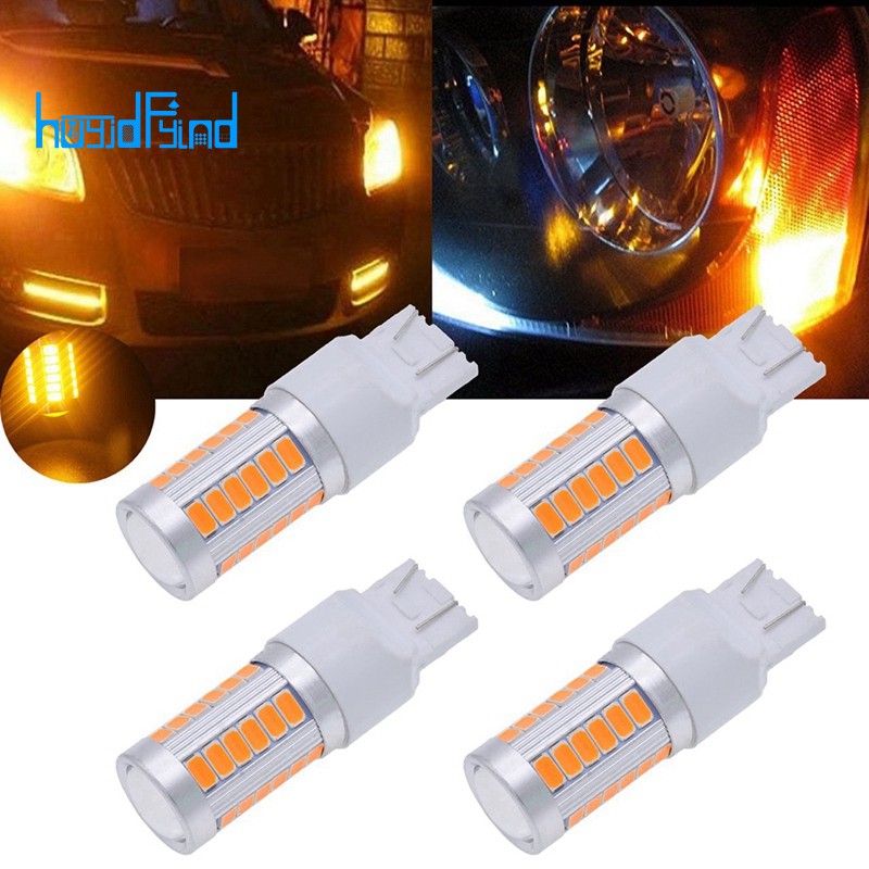 7443 T20 Led Bulbs Amber Yellow 900 Lumens Super Bright Turn Signals ...