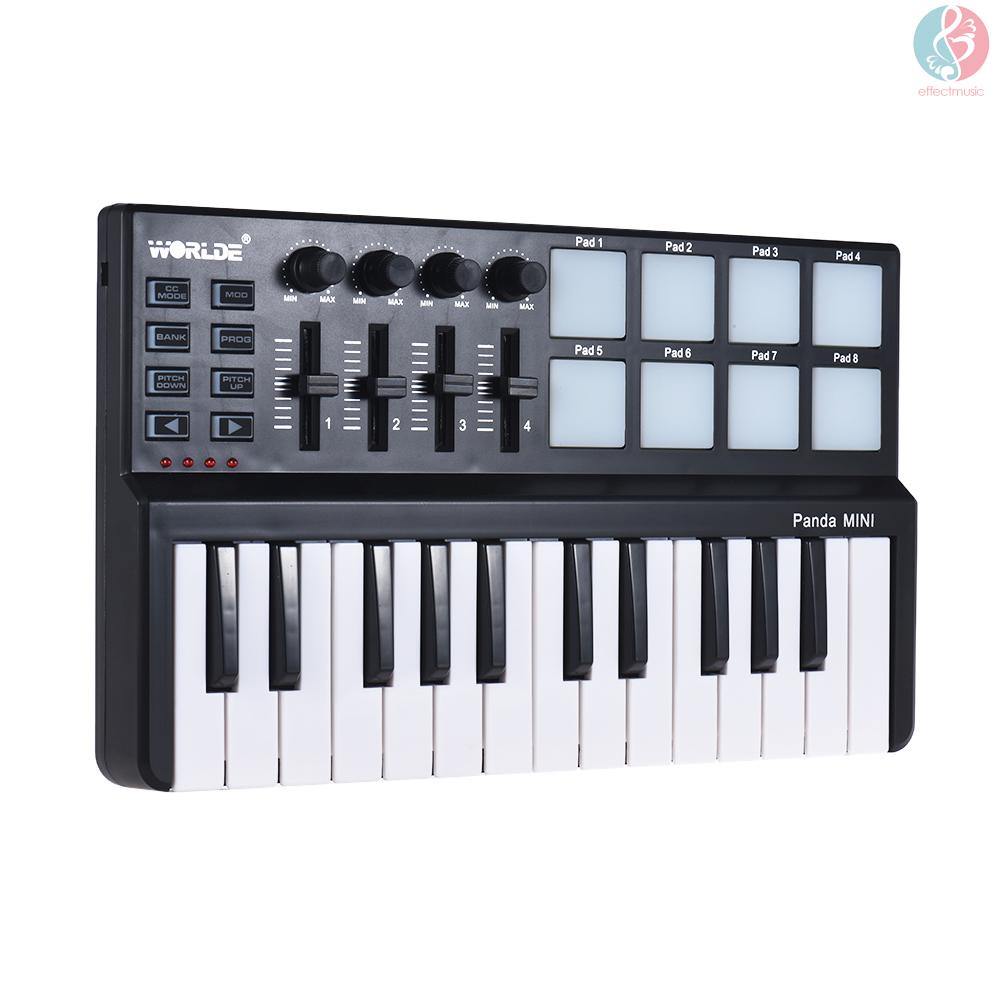 Worlde Panda Mini 25-Key Ultra-Portable Usb Midi อุปกรณ์ควบคุมแป้นพิมพ์ ...