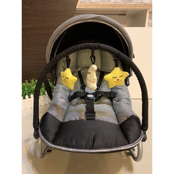 เปลโยก ยี่ห้อ Katoji รุ่น Newyork Baby สีดำเทา พร้อมโมบายเสริมพัฒนาการ ...