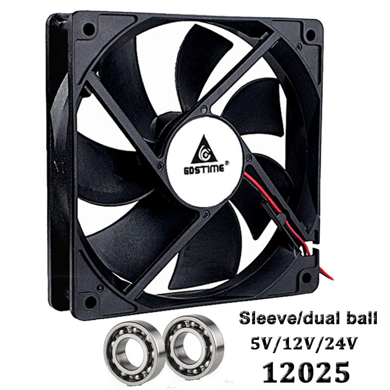 Gdsime Fan 120mm 5V 12V 24V 120mmx120mmx25mm CPU PC Cooling Fan 12cm ...