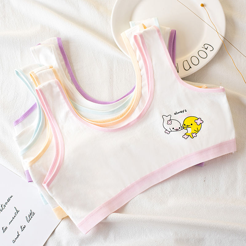 Girls' cotton vest single-layer primary school students' underwear ...