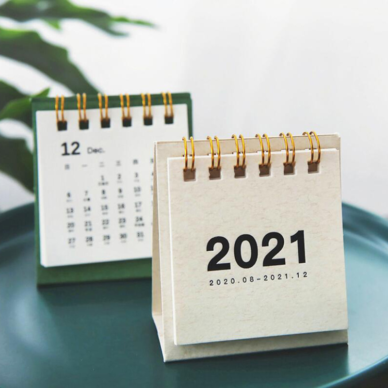 2021 Mini Desk Calendar Desktop Portable Work Note Calendar New Year ...
