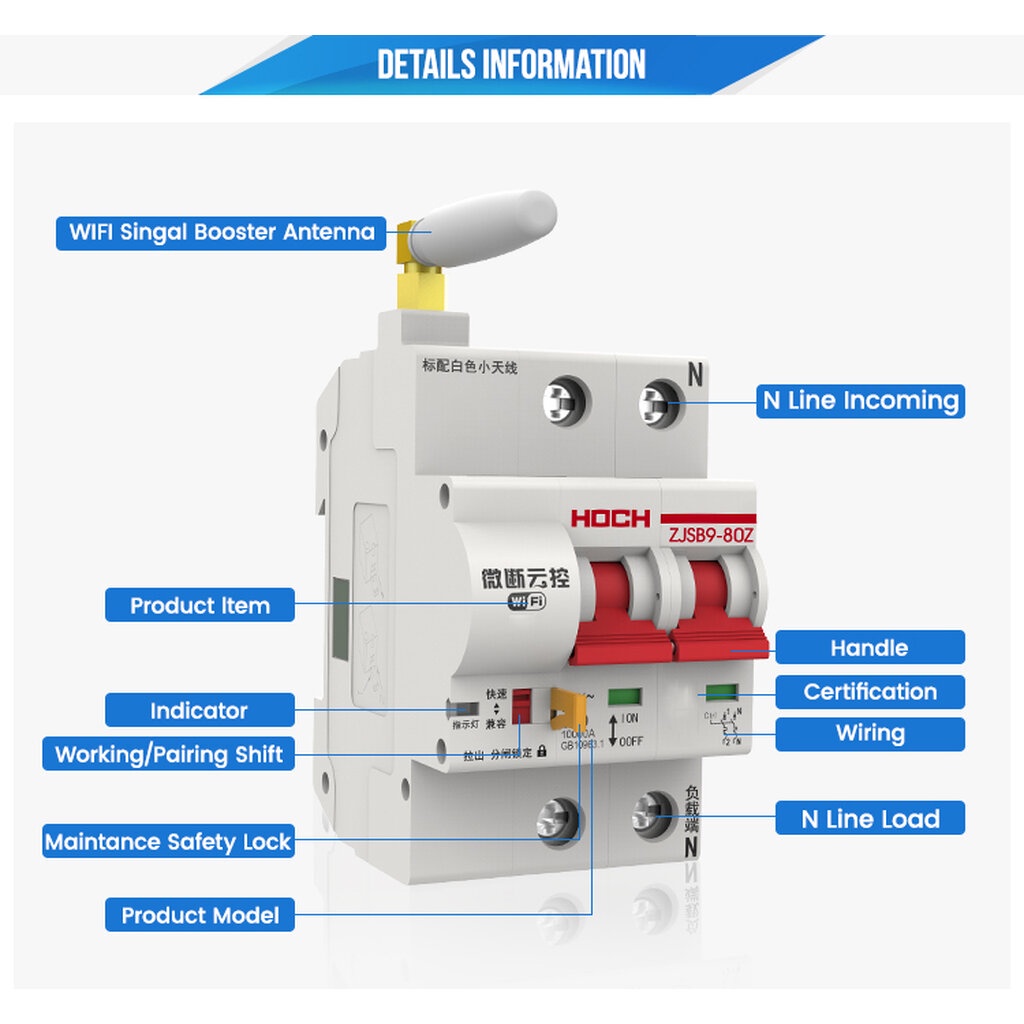 Ewelink 2P Wi-Fi Circuit Breaker (20A 32A 50A 63A) เซอร์กิตเบรกเกอร์ ...