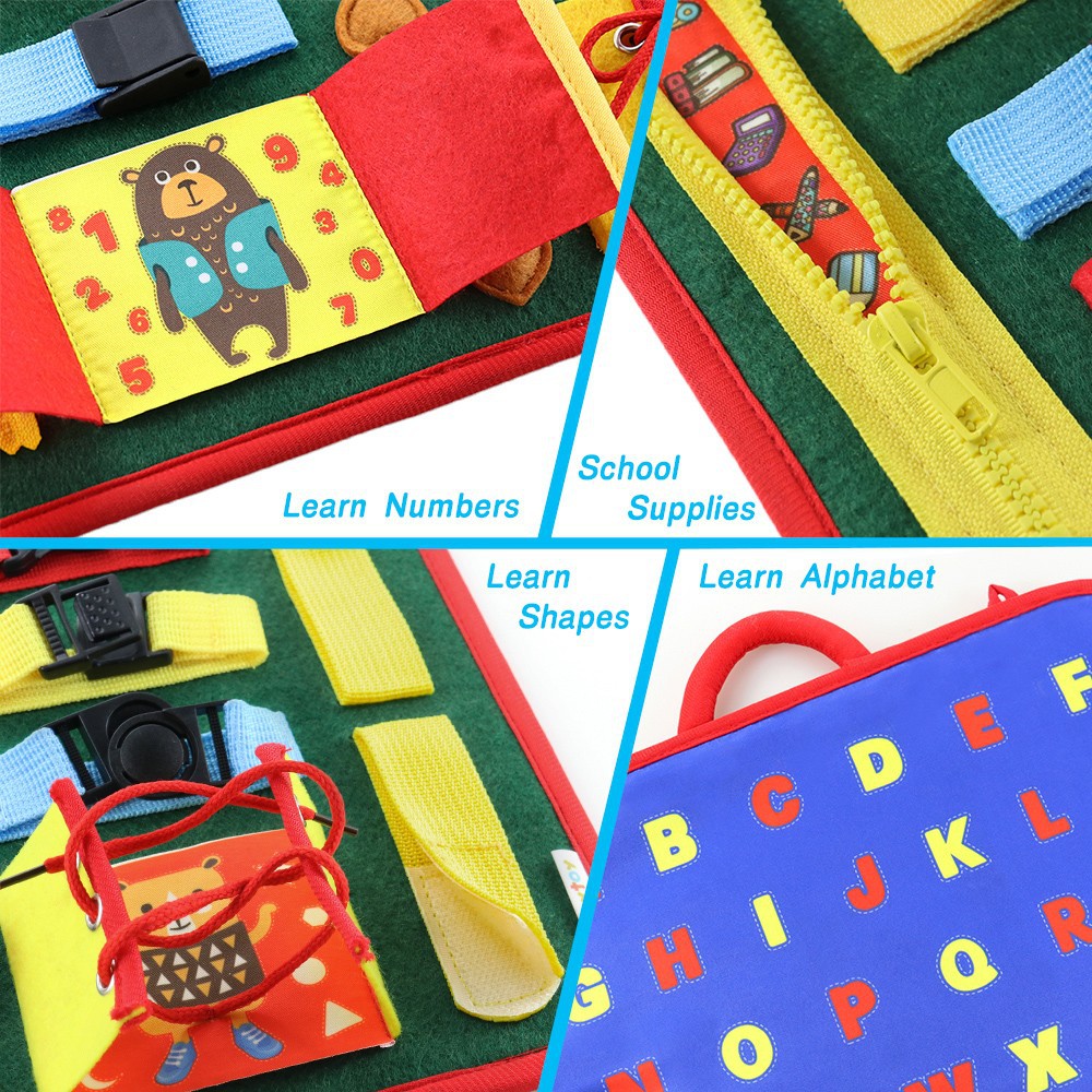 TEYTOY Busy Board Toy for Toddlers Baby Toy Basic Skills Activity Board ...