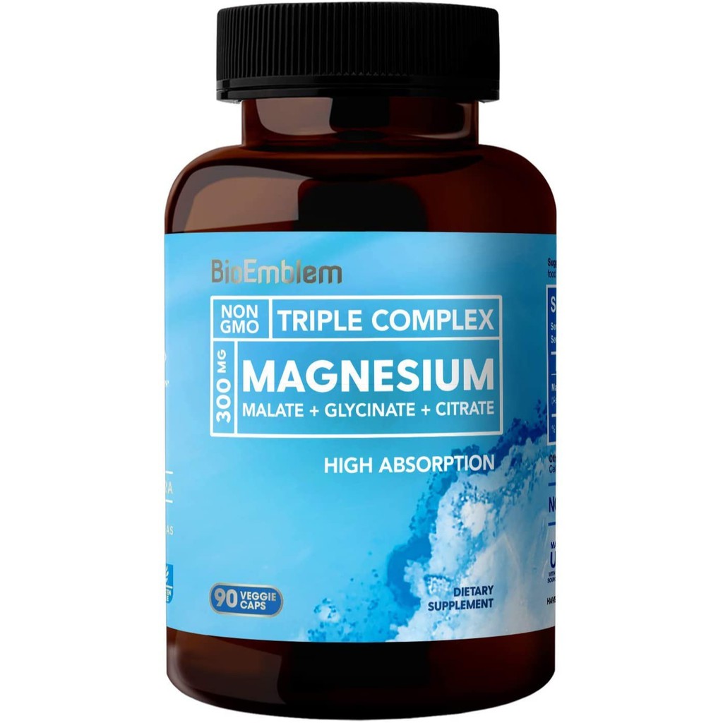 BioEmblem Triple Magnesium Complex | 300mg of Magnesium Glycinate, Malate, & Citrate for Muscle ...