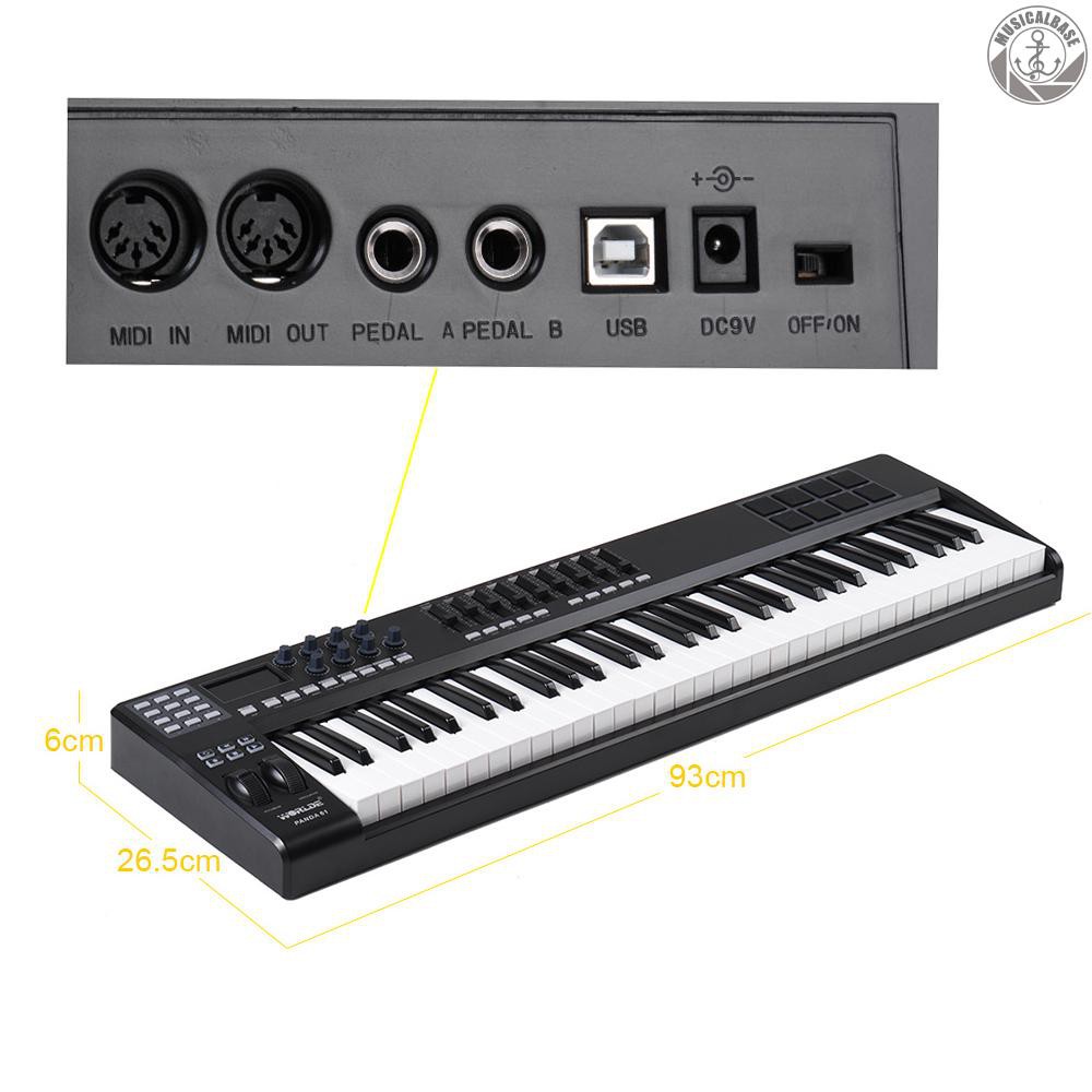 Worlde Panda61 Usb Midi Master 61 คีย์ 8 แผ่นโปรแกรมอากาศพร้อมสาย ...