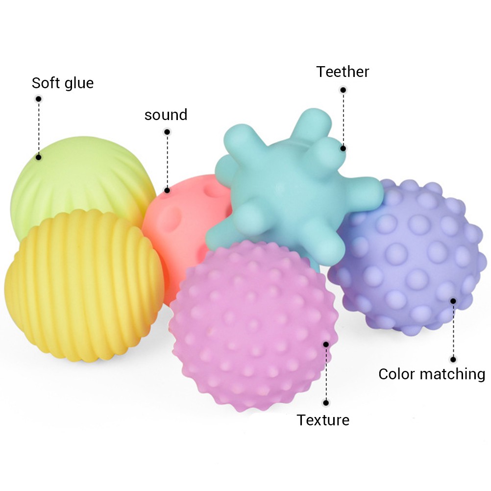 Children Rubber Ball Soft Textured Stress Ball Toy Capsule Baby Tactile ...