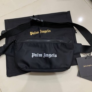 PALM ANGELS PRINT BLACK NYLON BELT BAG กระเป๋าคาดอก/คาดเอว แบรนด์ปาล์มแ ...