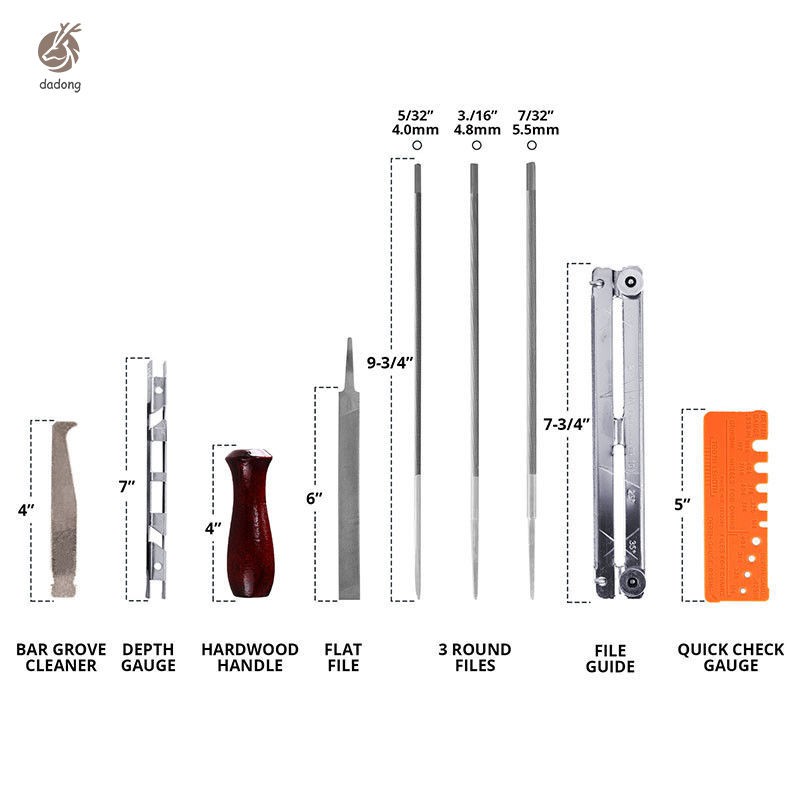 DD1 ???? 10Pcs/Set Chainsaw Sharpener File Kit Wood Handle Depth Gauge ...