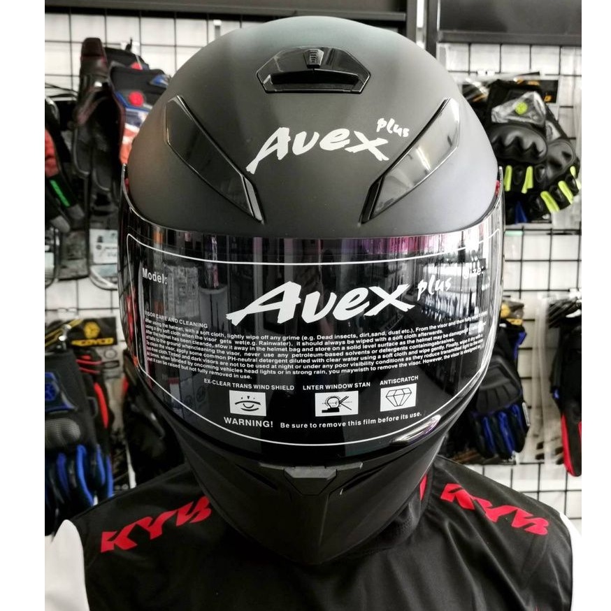 หมวกกันน็อค Avex Plus K9 Black Mat ดำด้าน ชิลด์ที่ติดมากับหมวกจะเป็นสีใส - premiermotoandauto ...