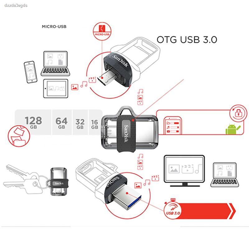 Ultra 128GB Dual Drive OTG USB Flash Drive USB m3.0 CLEAR 32GB 64GB ...