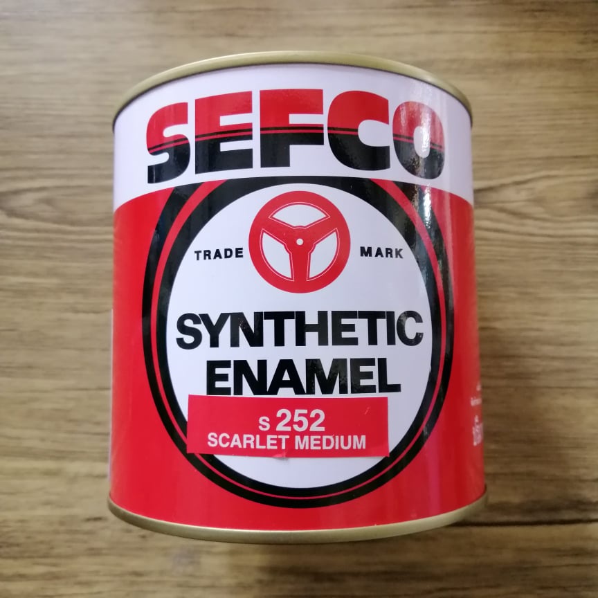 สีน้ำมัน สีแดง S252 SCARLET MEDIUM ยี่ห้อ SEFCO อย่างดี ขนาด 0.875 ลิตร ...