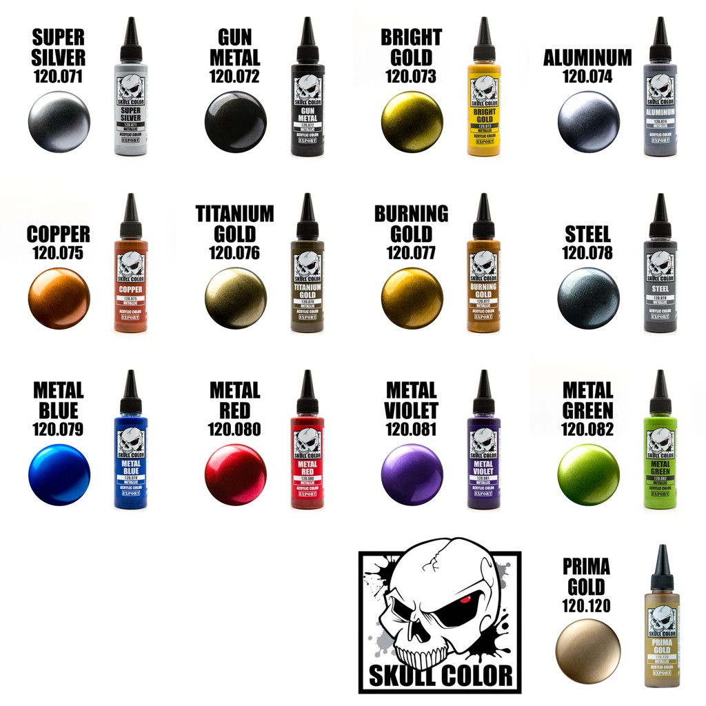 SKULL COLOR Metallic Color สีเมทัลลิค สูตรอะคริลิค โมเดล กันดั้ม กันพลา ...
