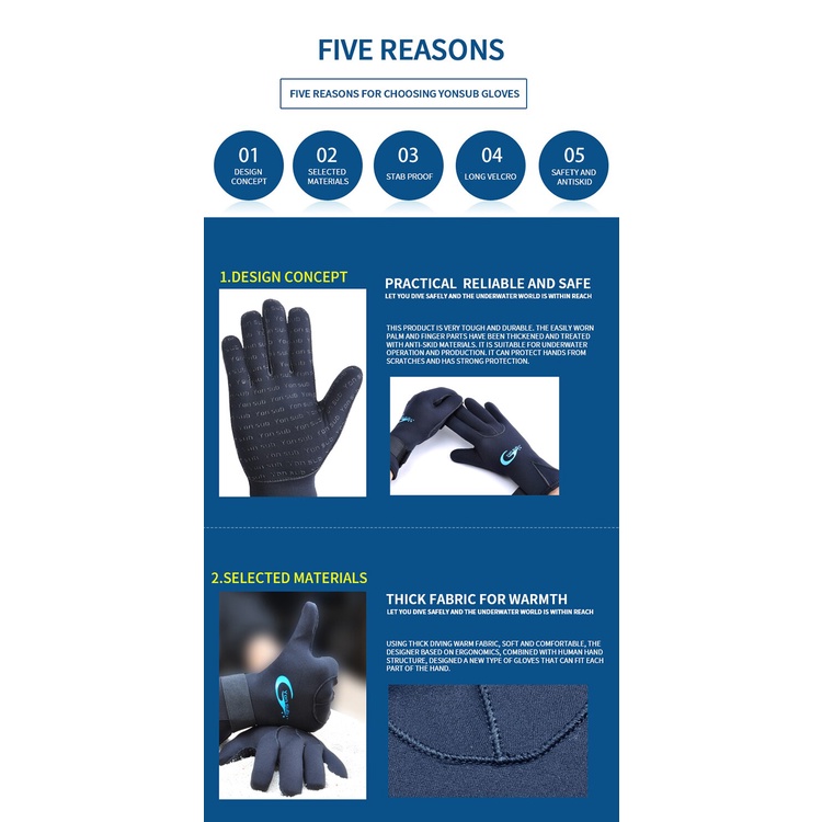 3mm Neoprene Scuba Fishing Diving Gloves Use For Underwater Hunting Spearfishing Swimming Anti ...